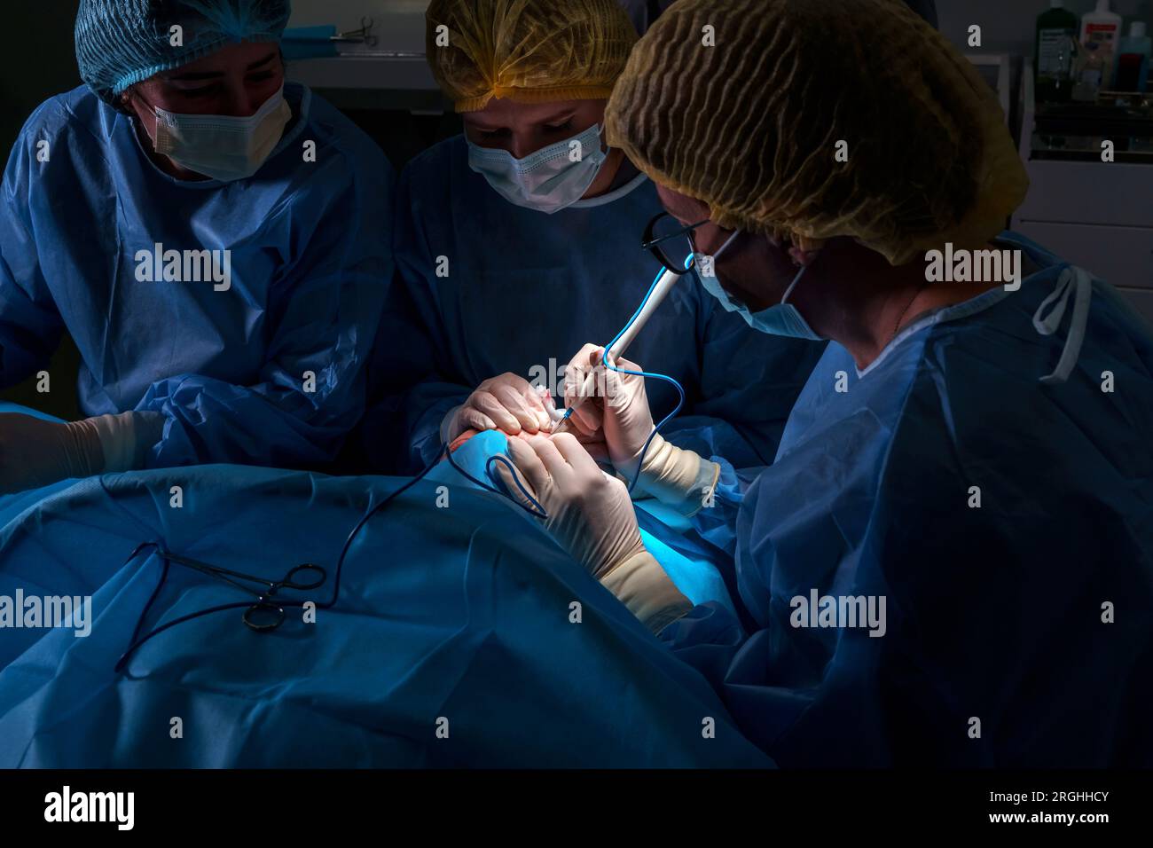 Blepharoplasty plastic surgery. Rejuvenation of the area around the ...
