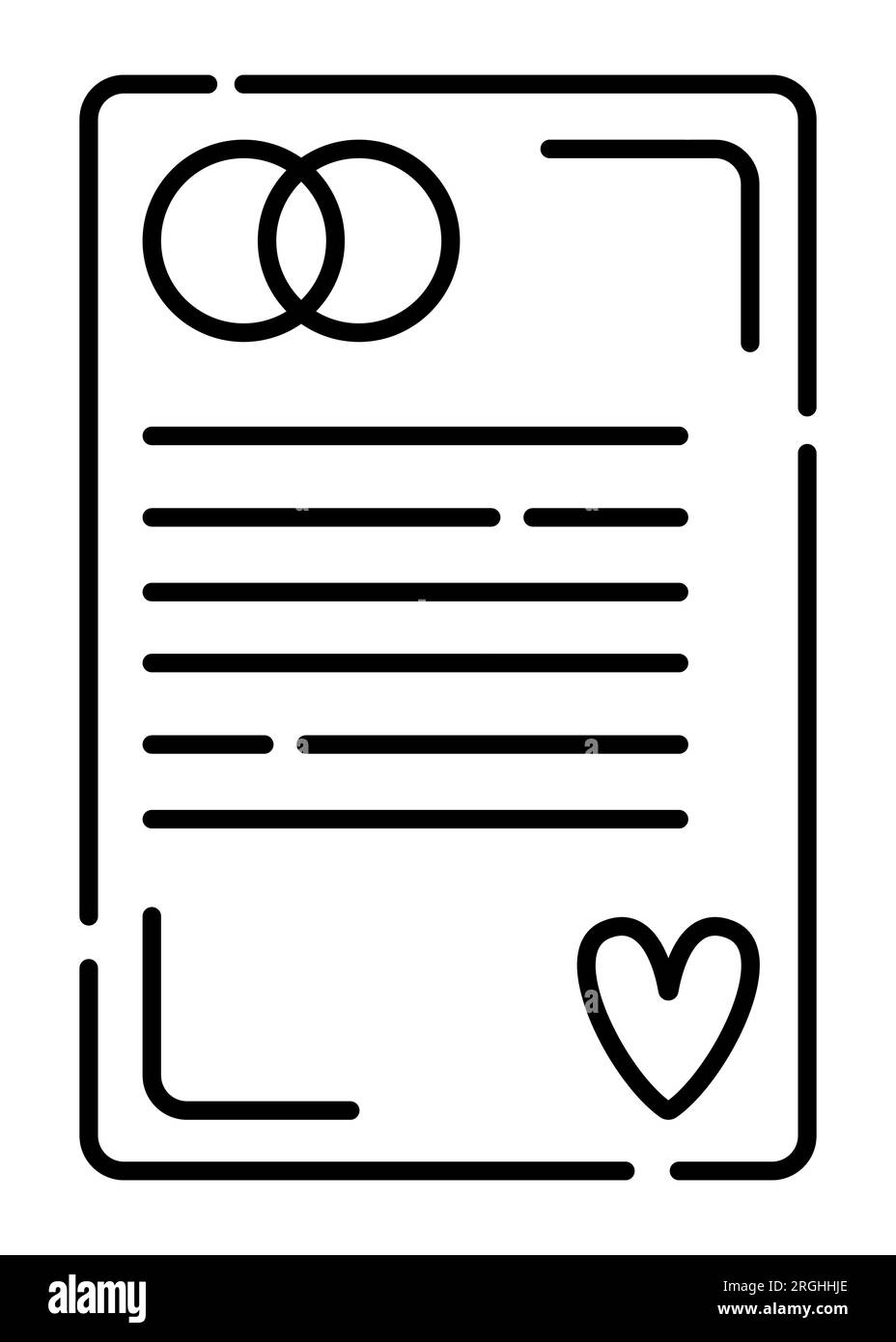 Wedding love black line Stock Vector Images - Alamy