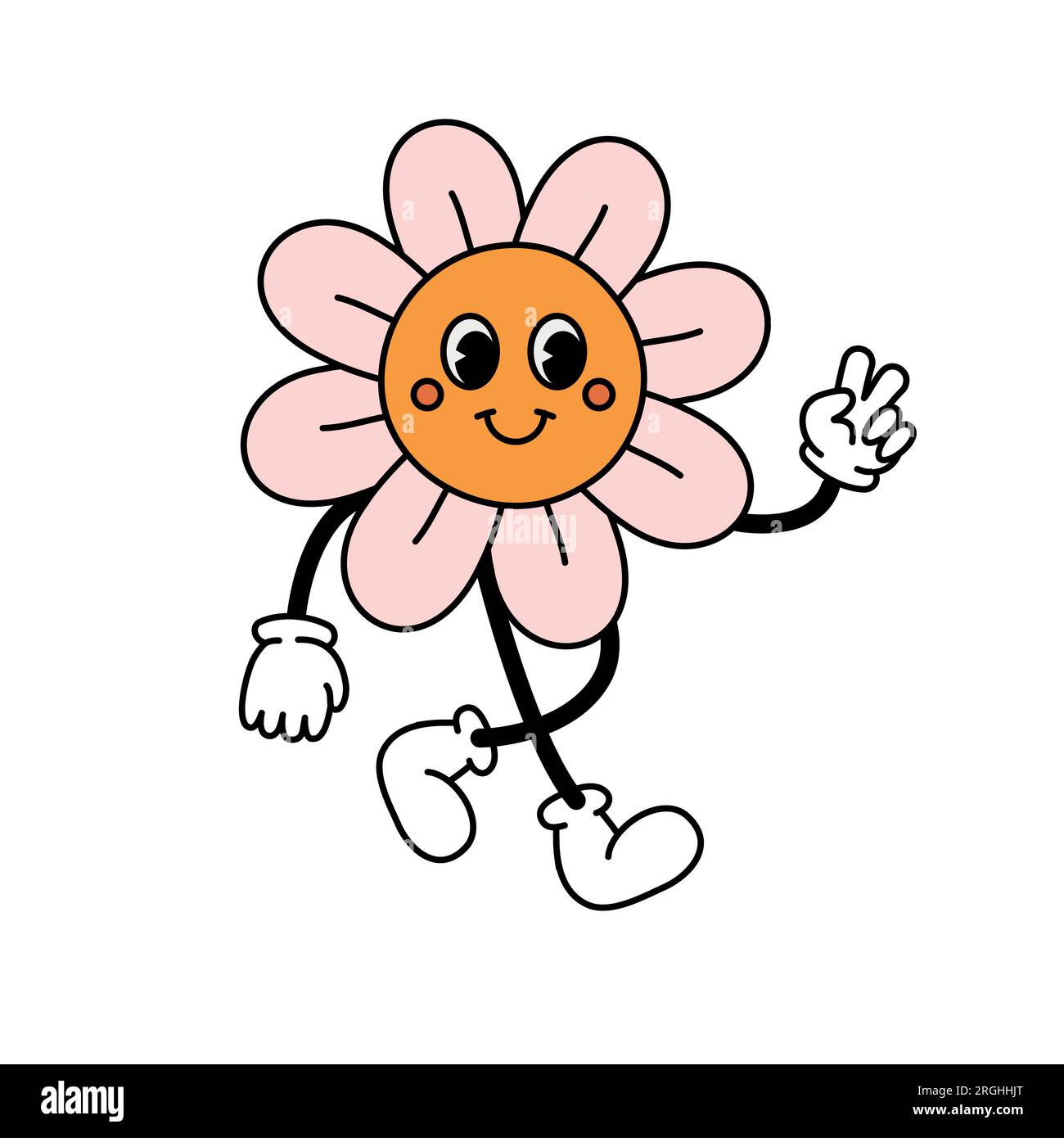Vector retro groovy cartoon flower Stock Vector Image & Art - Alamy