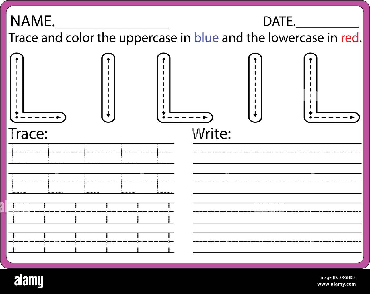 Handwriting practice worksheets hi-res stock photography and images - Alamy