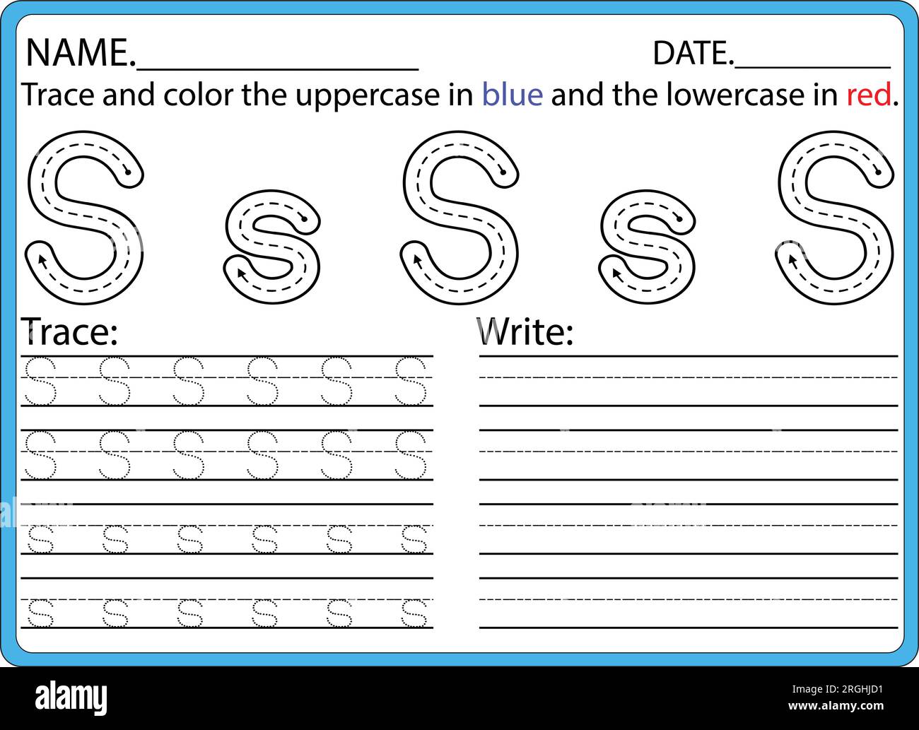Child handwriting practice Stock Vector Images - Alamy