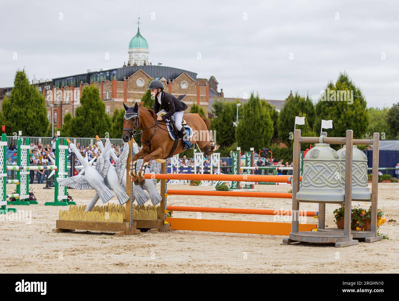 Dublin, Ireland. 9th Aug, 2023. A contestant competes at Dublin Horse ...