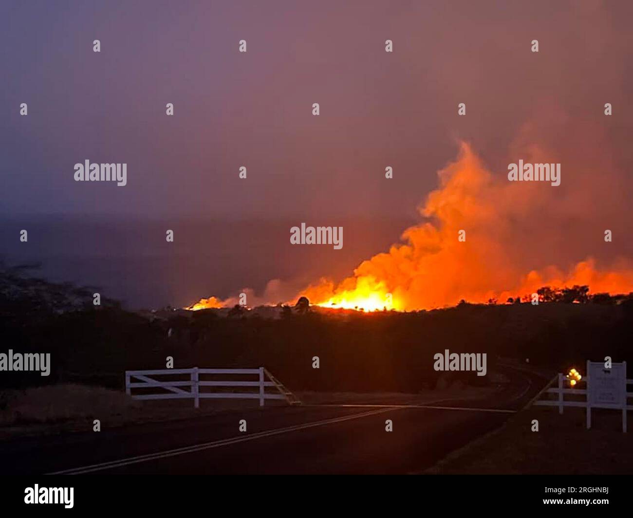 Kohala Ranch, Hawaii, USA. 9th Aug, 2023. Drought and high winds from ...