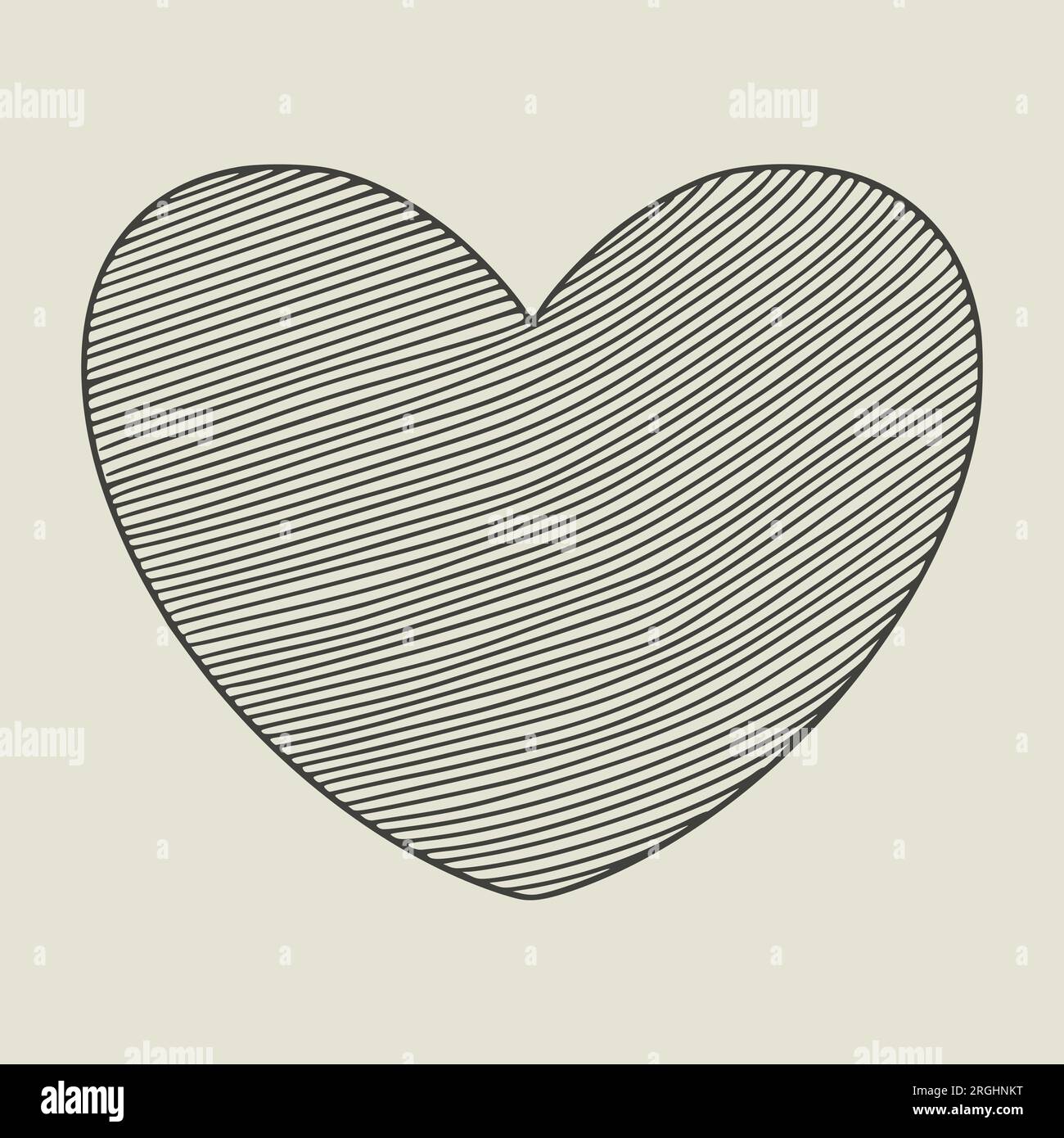 Heart love, Vintage engraving style drawing illustration Stock Vector ...
