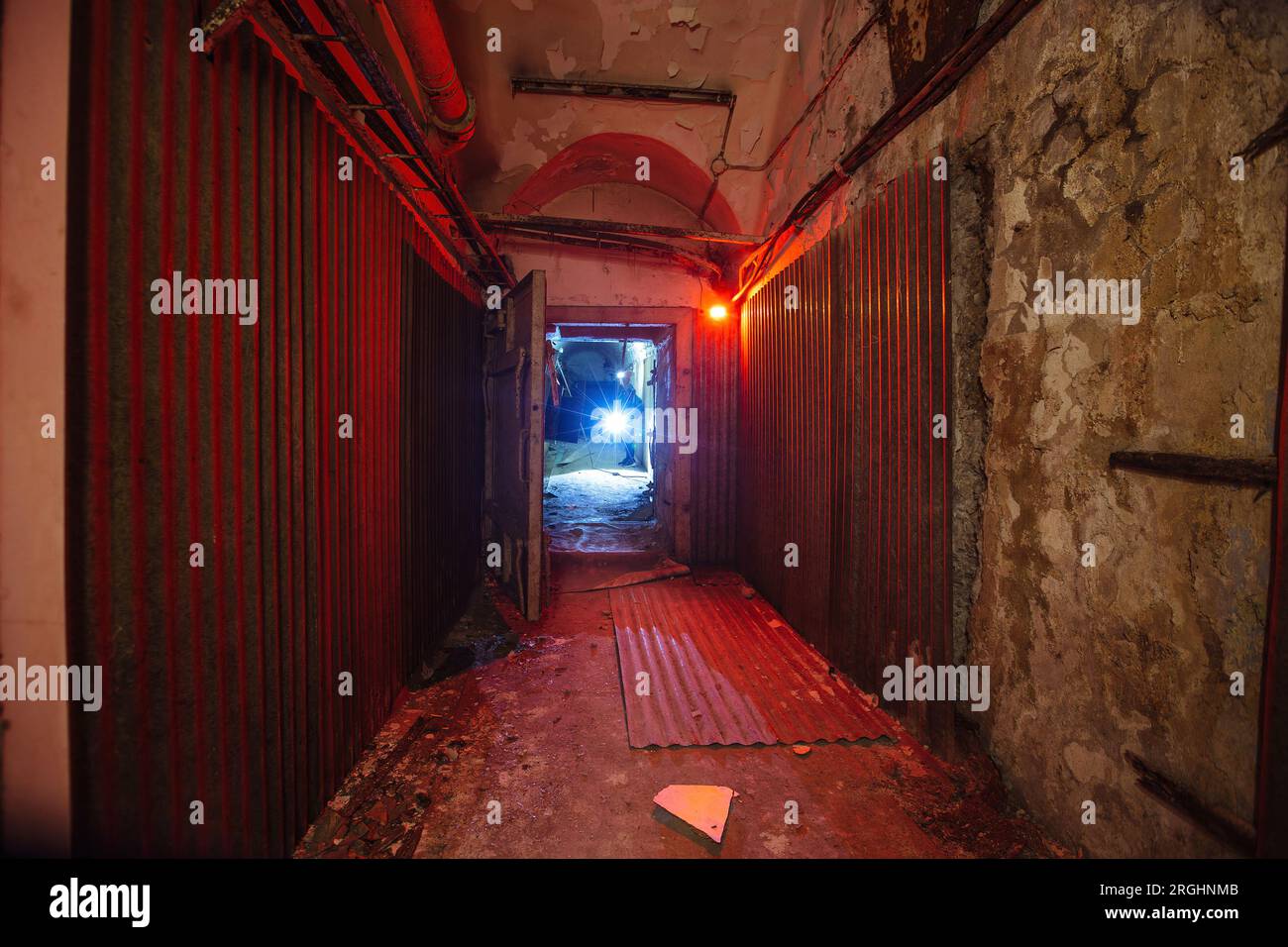 Old corridor of Soviet bunker, echo of Cold War Stock Photo - Alamy