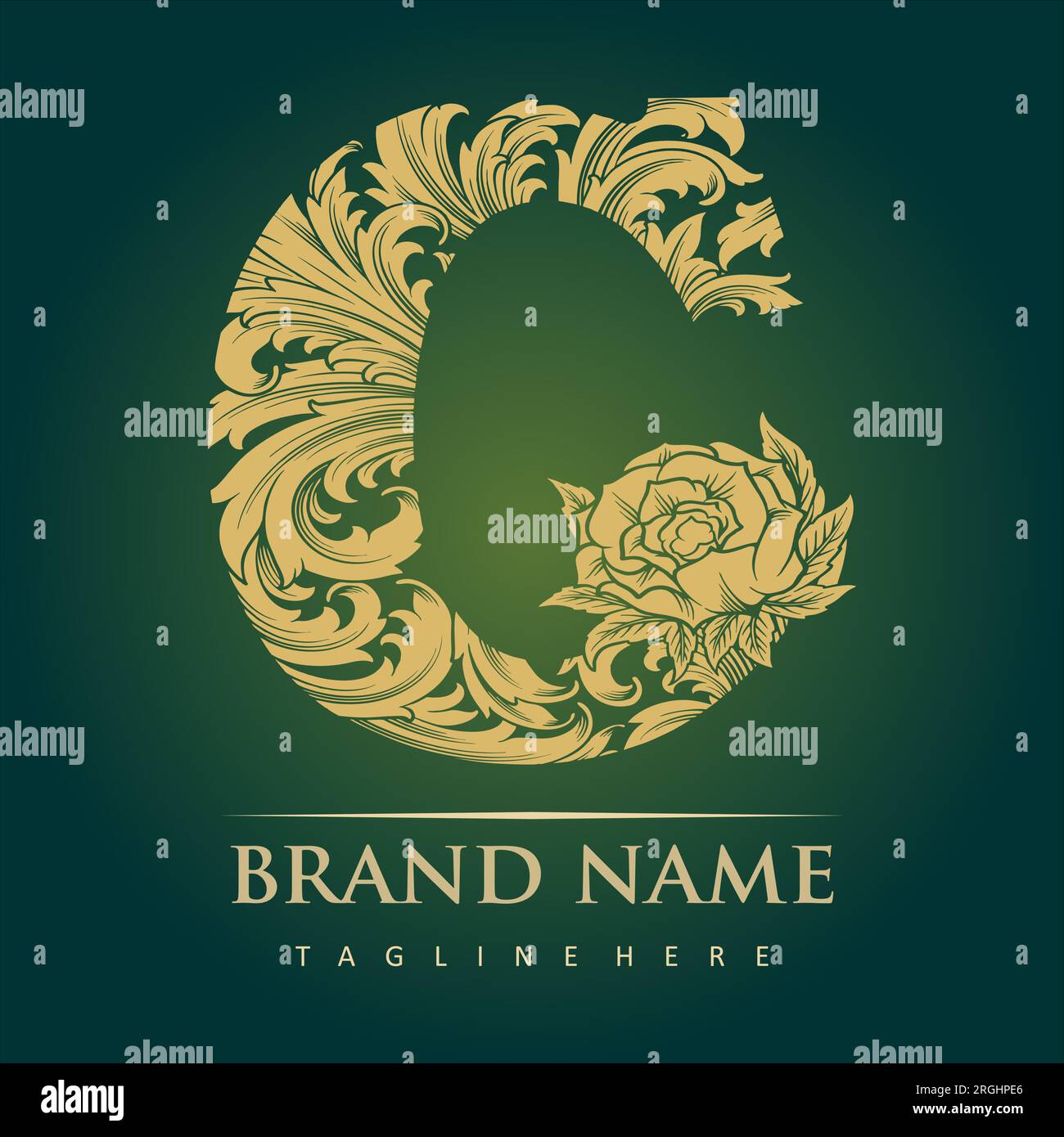 Ornate letter C monogram with floral details vector illustrations for ...