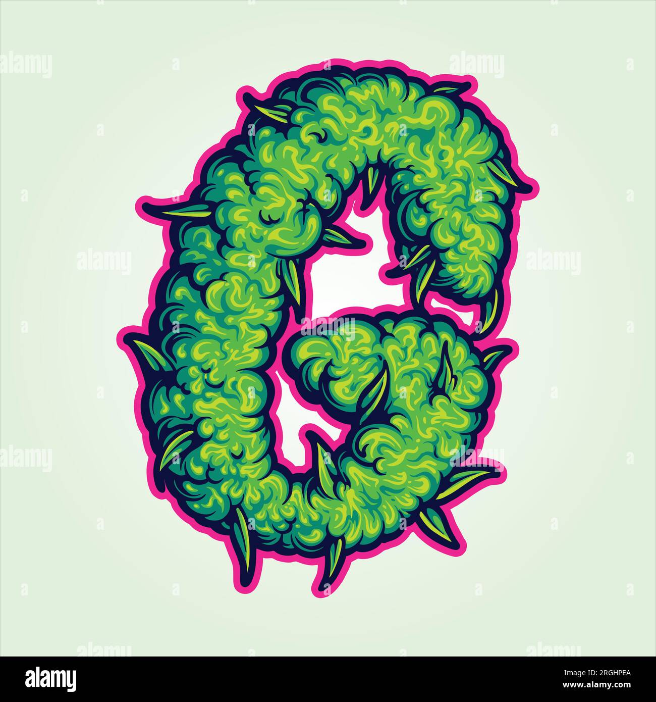 Cannabis bud detail monogram letter initial G vector illustrations for ...