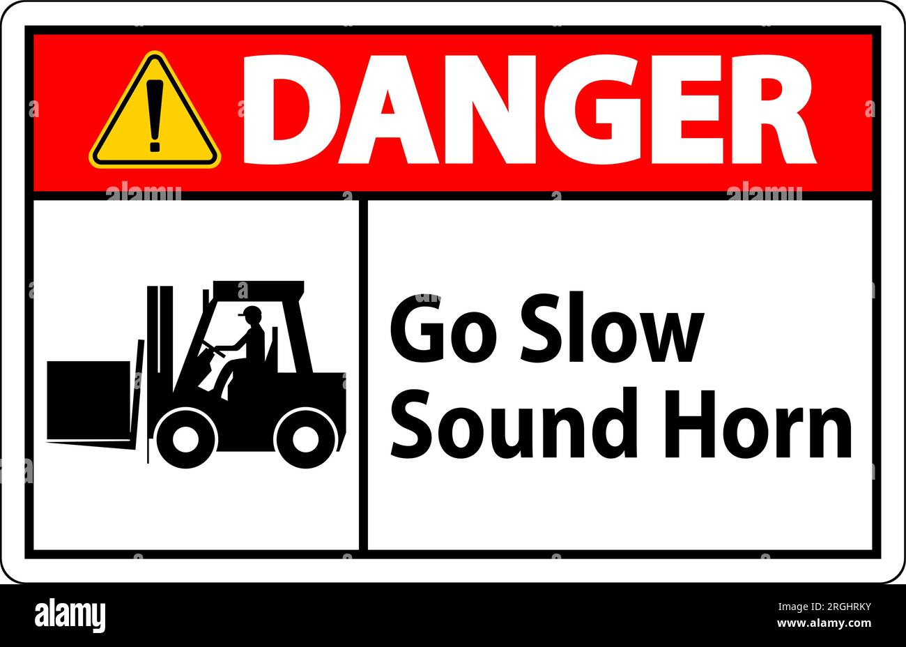 Caution Sign, Go Slow Sound Horn Sign Stock Vector Image & Art - Alamy
