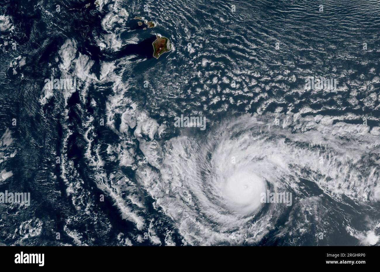 Hawaii, Pacific Ocean, USA. 9th Aug, 2023. In a satellite view on ...