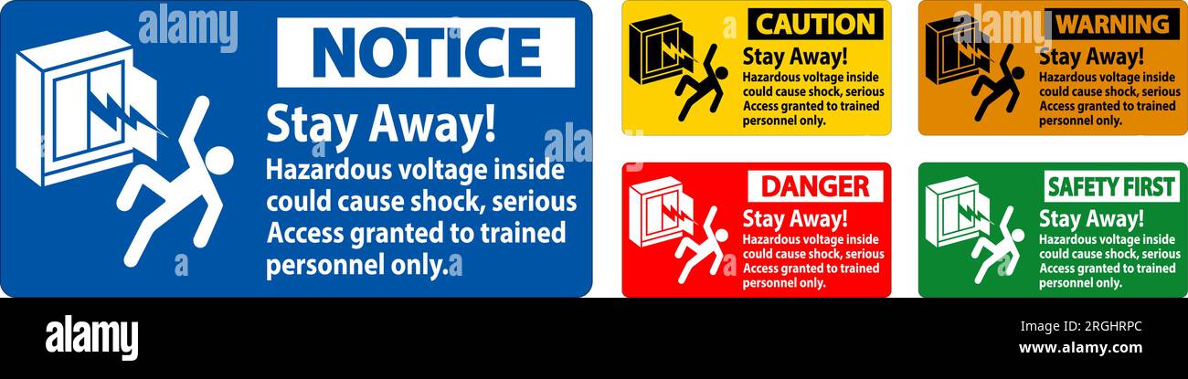Warning Sign Stay Away! Hazardous Voltage Inside Could Cause Shock ...