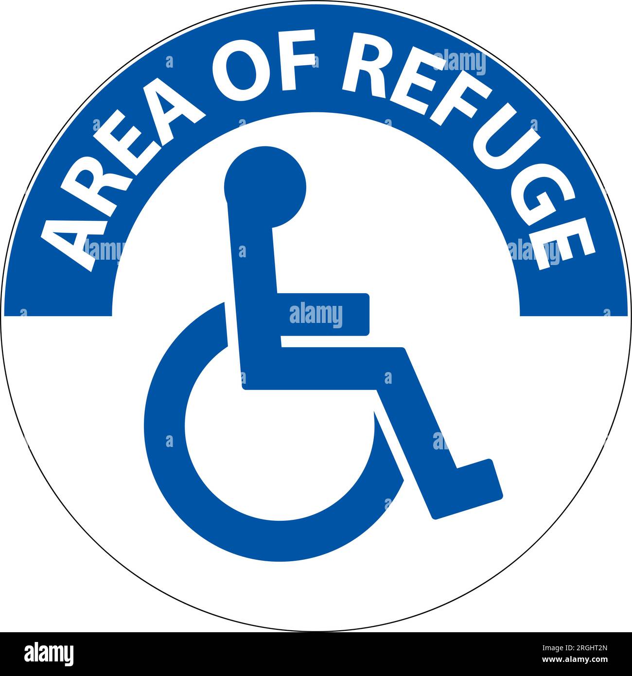 Floor Sign Area of Refuge, with Handicap Symbol Stock Vector Image ...
