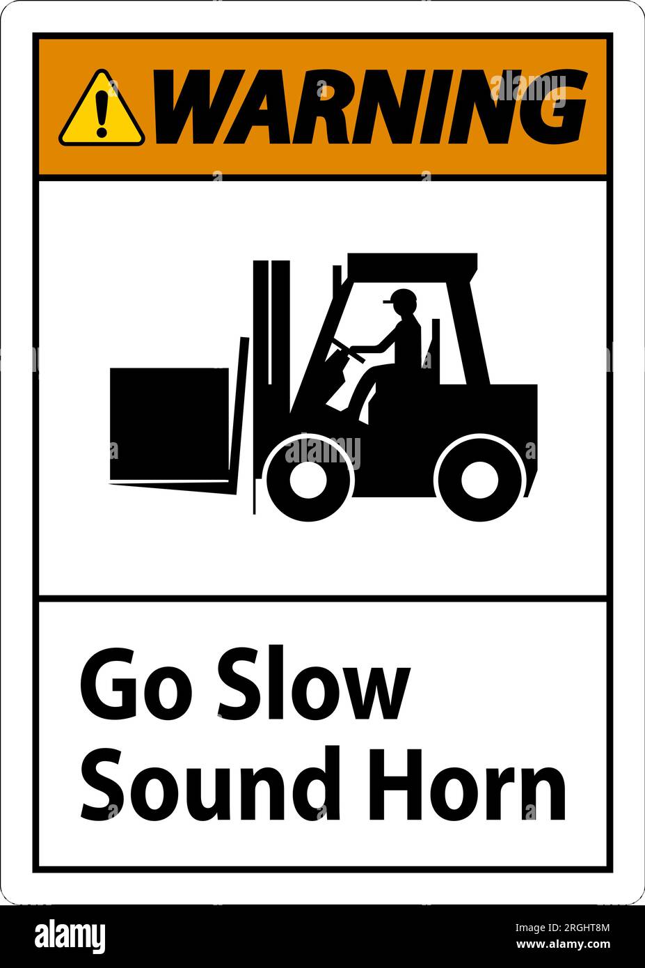Warning Sign, Go Slow Sound Horn Sign Stock Vector Image & Art - Alamy
