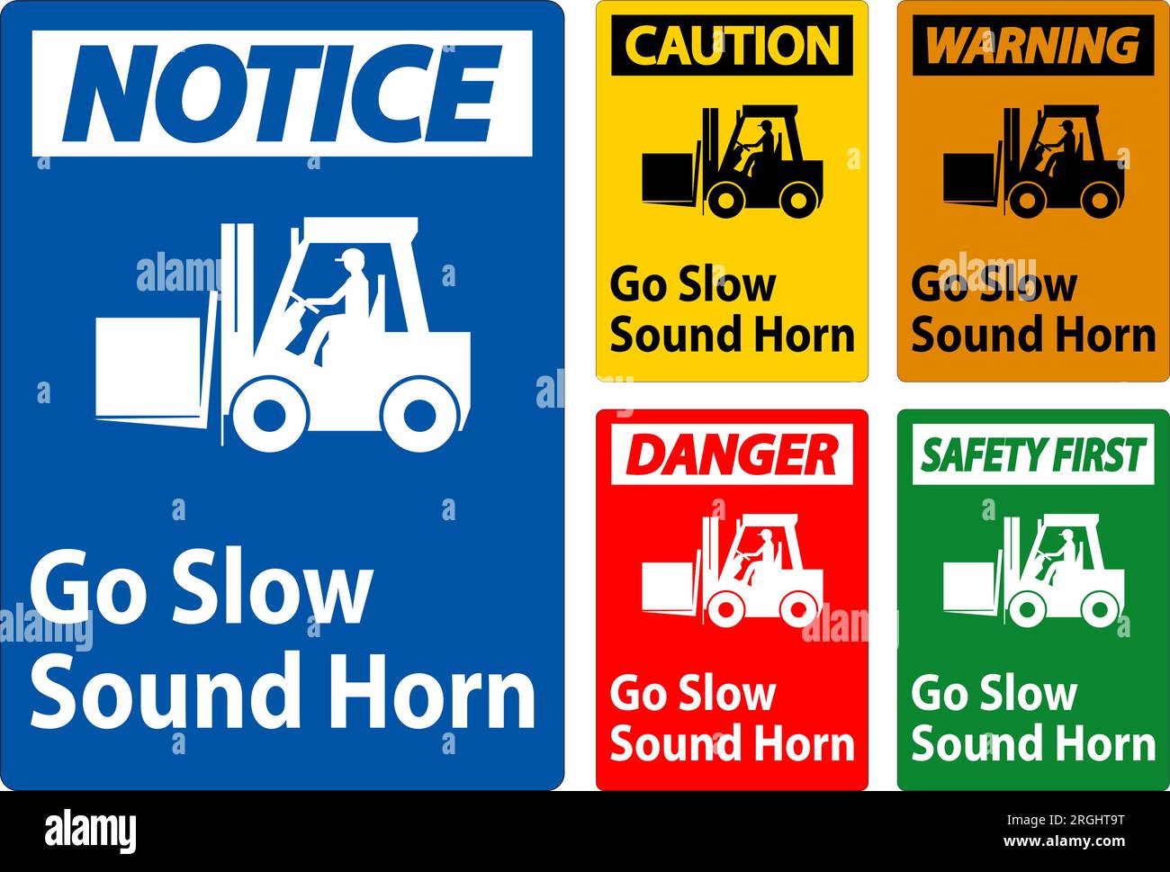 Caution Sign, Go Slow Sound Horn Sign Stock Vector Image & Art - Alamy