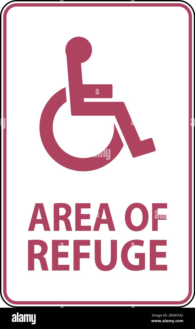 Floor Sign Area of Refuge, with Handicap Symbol Stock Vector Image ...