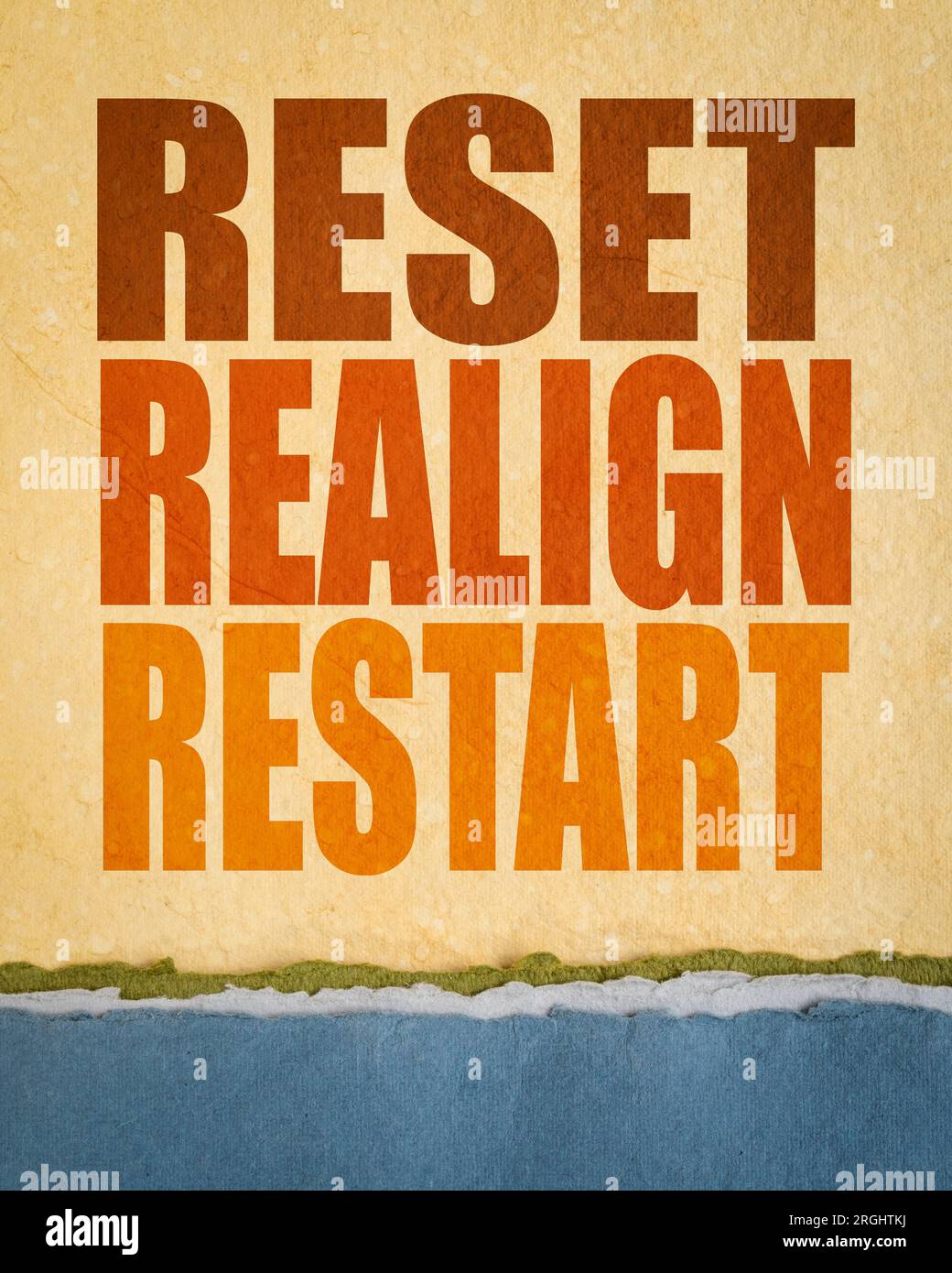 reset, realign, restart concept - word abstract on art paper Stock ...