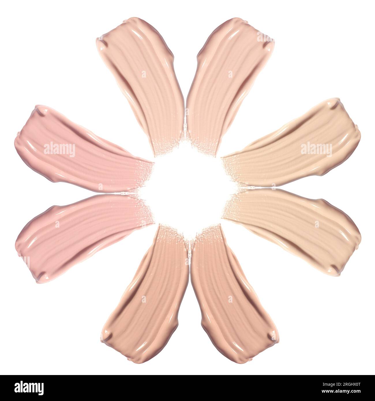 Set of foundation samples in different tones on white background Stock ...