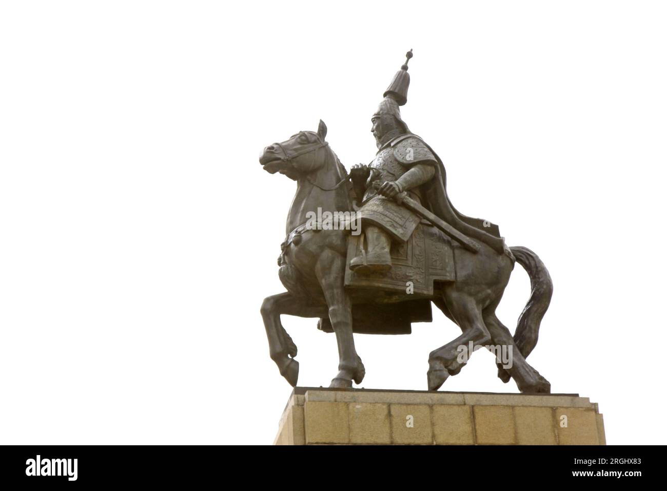 Chinese ancient knight sculpture on a white background Stock Photo - Alamy