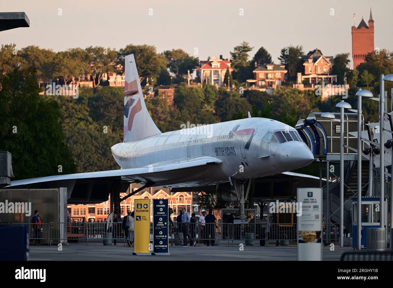 New York, USA. 09th Aug, 2023. View of the British Airways Concorde ...