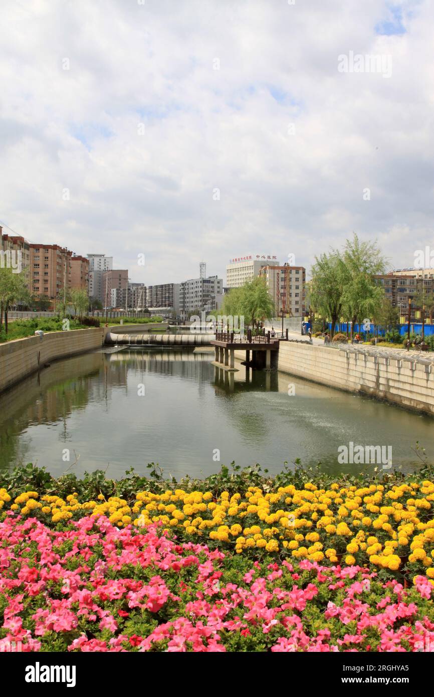 river scenery in the city, north china Stock Photo - Alamy