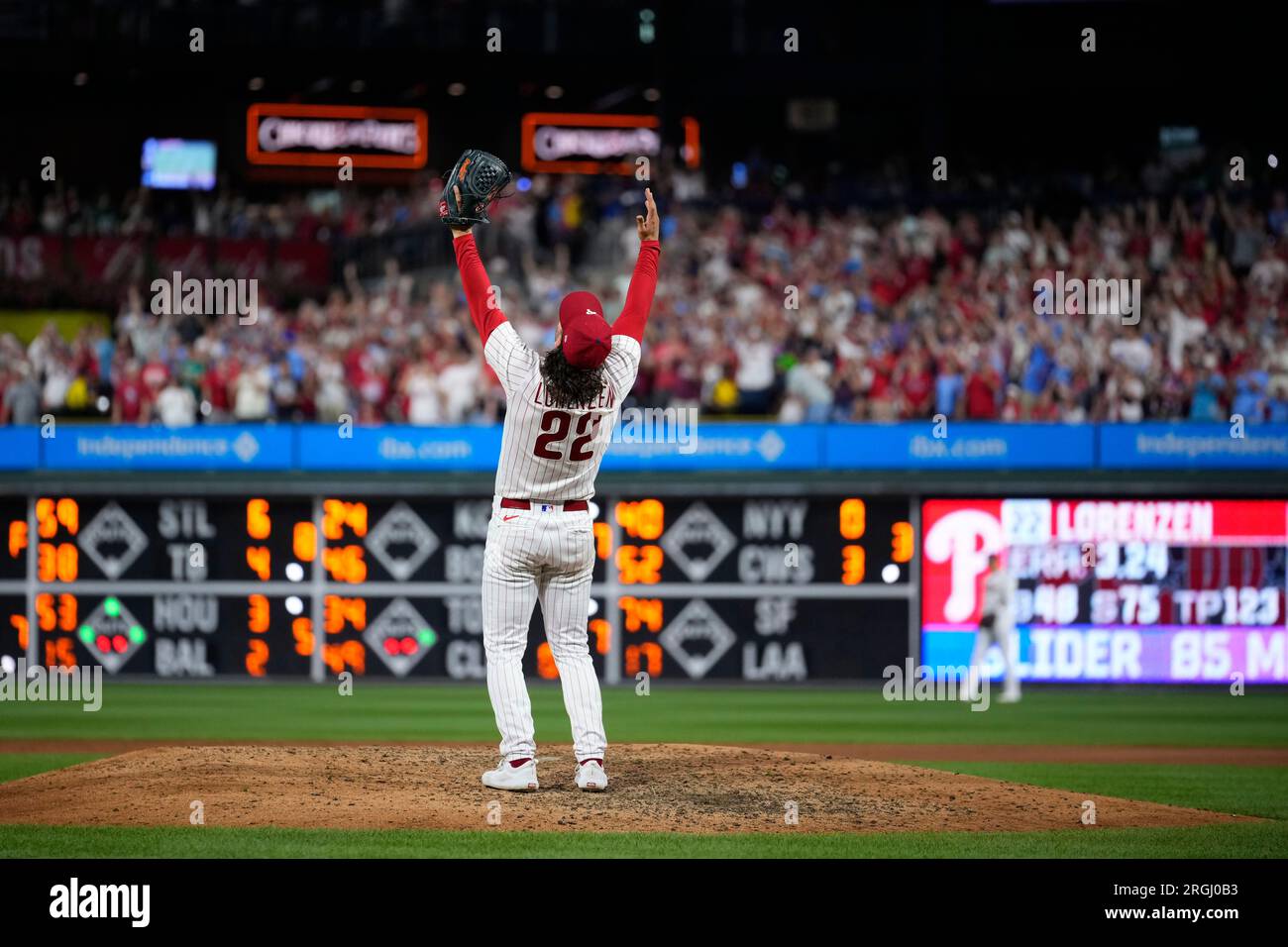 Philadelphia Phillies pitcher Michael Lorenzen celebrates after ...