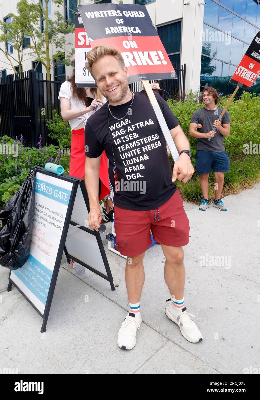 Hollywood, California, USA. 9th Aug, 2023. Adam Conover at the WGA100 ...