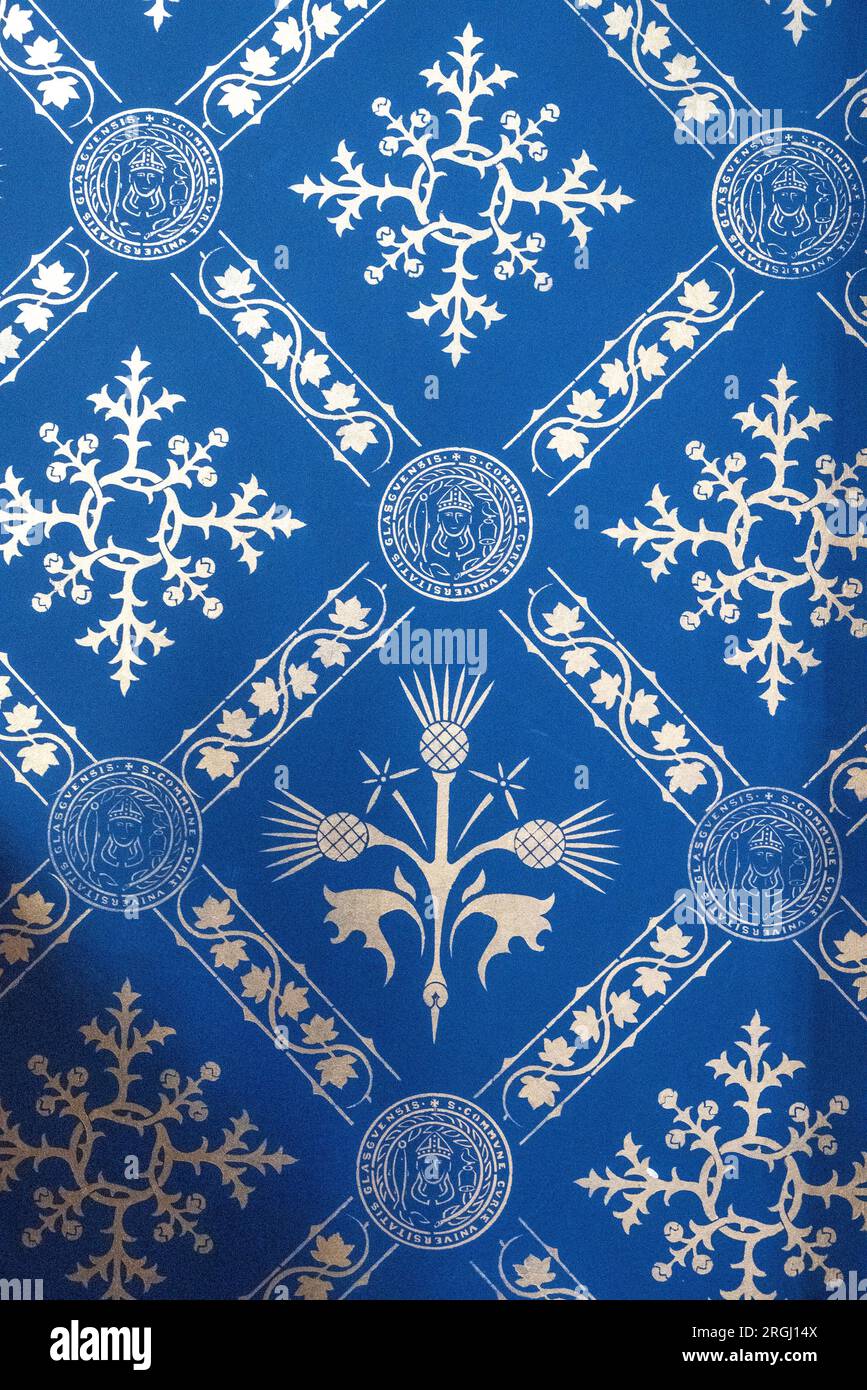 wallpaper showing Scottish symbols Stock Photo - Alamy