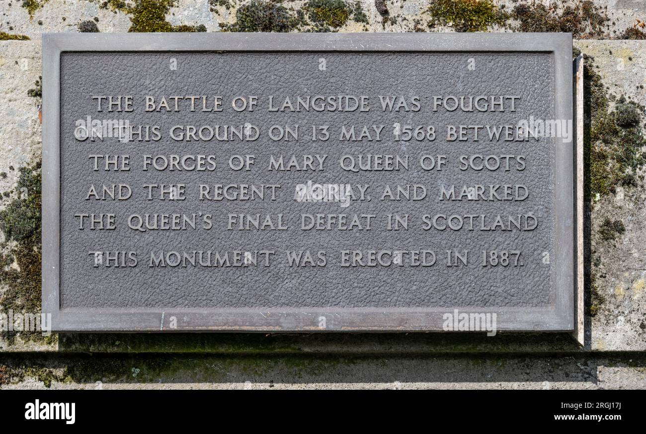 Marker at the Battle of Langside where Mary Queen of Scots fought with ...