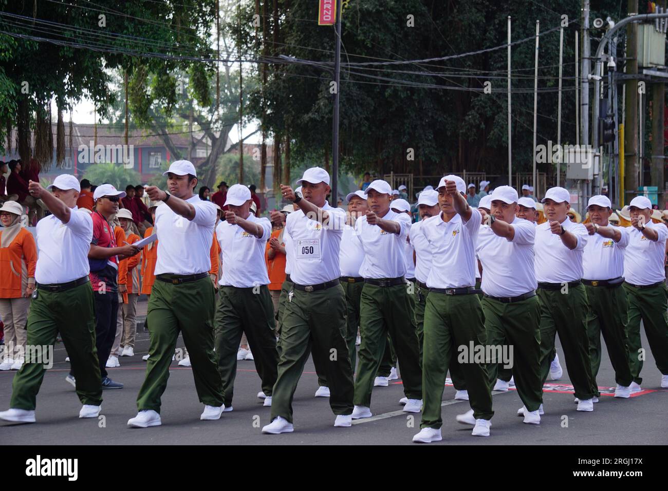 People are marching (baris berbaris) to celebrate Indonesia's ...