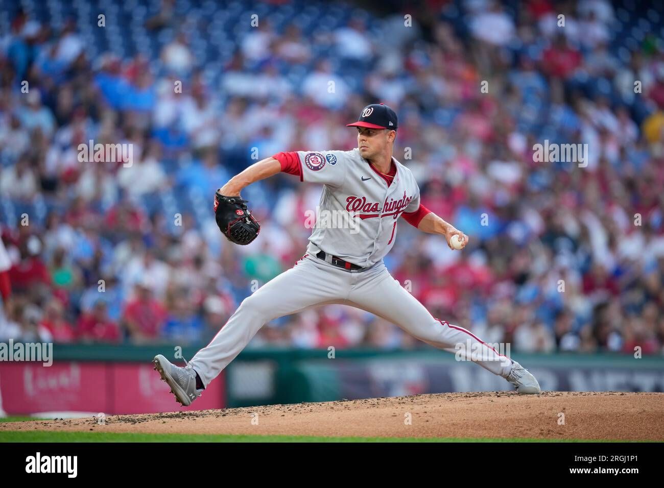 Washington Nationals' MacKenzie Gore plays during a baseball game ...