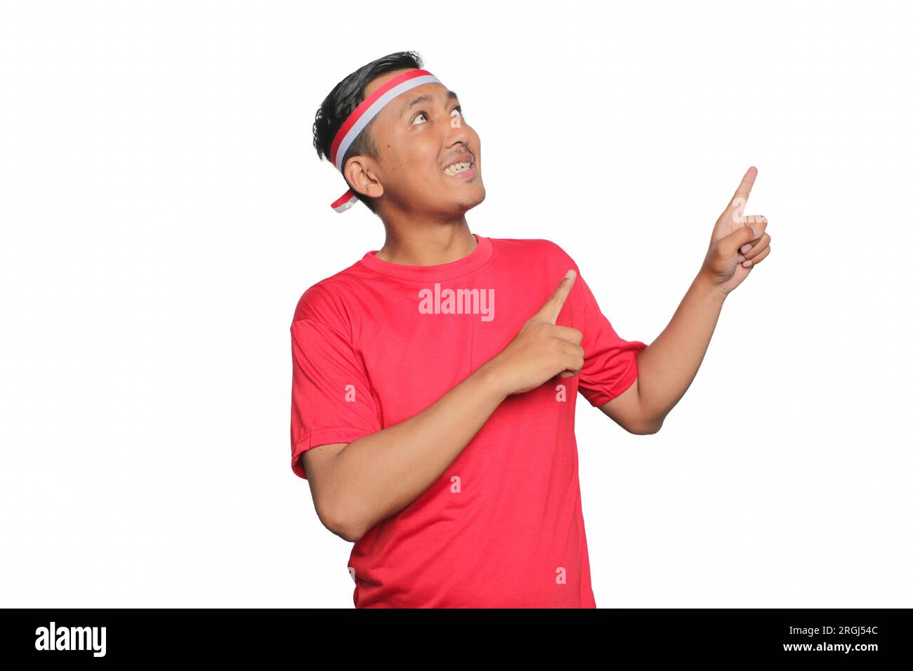 Asian Indonesian young man putting hand on chest showing proudness for ...