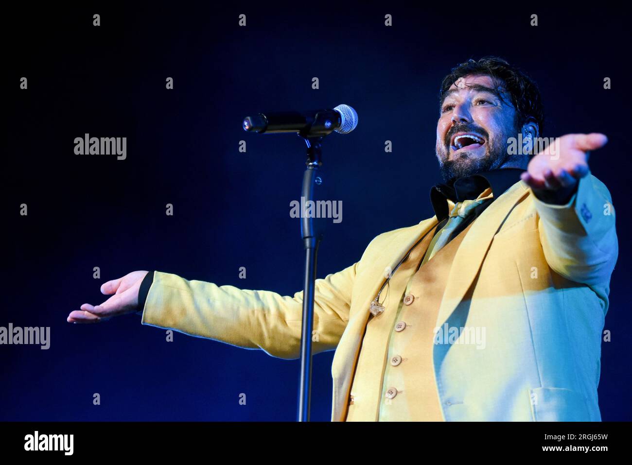 Sitges, Spain. 09th Aug, 2023. Spanish singer Antonio Orozco performs ...