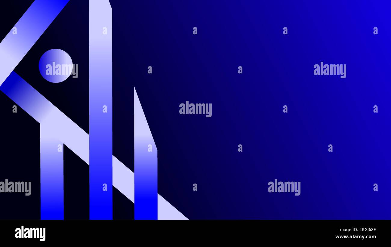 Artistic geometric rectangle strips glowing night blue gradient ...