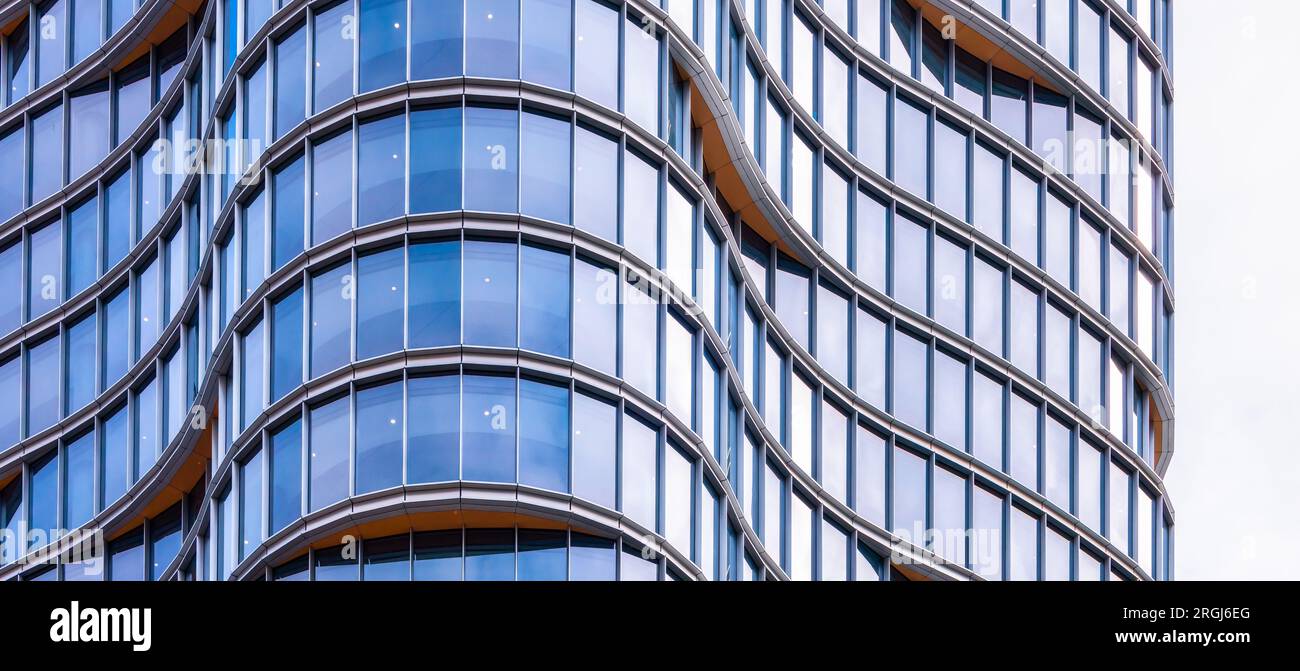 Exterior view of office building. Panorama. Downtown Vancouver, BC ...