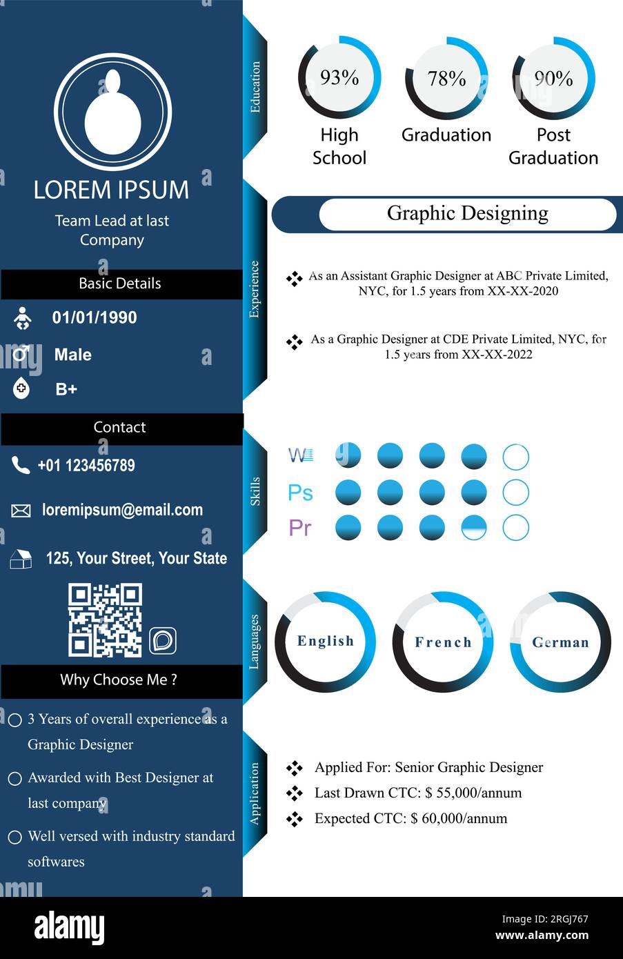 Beautiful modern resume cv template design elegant stylish. Stand apart ...