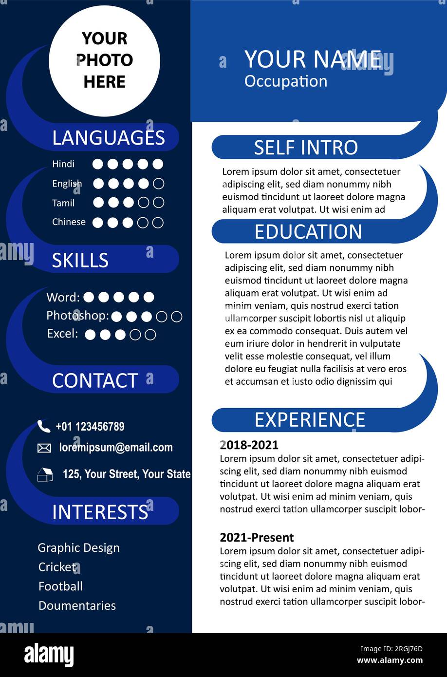 Beautiful modern resume cv template design elegant stylish. Stand apart ...