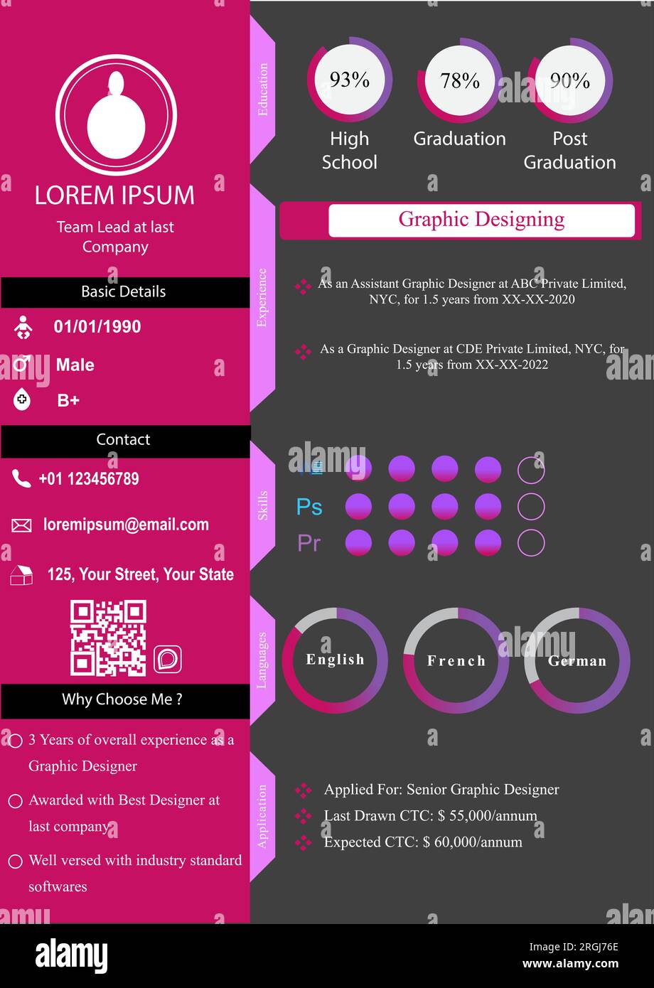 Beautiful modern resume cv template design elegant stylish. Stand apart ...