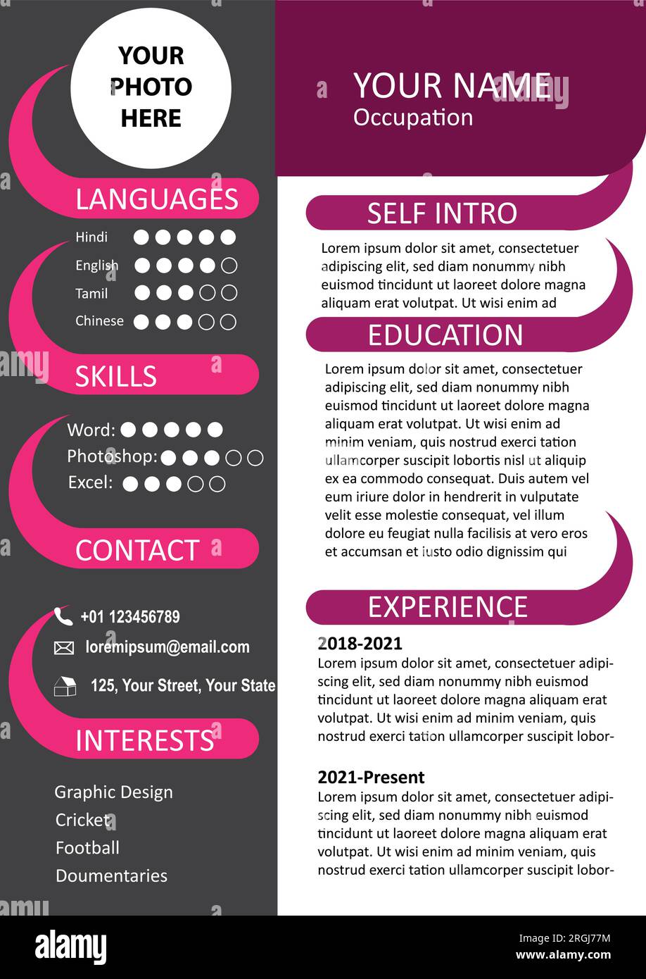 Beautiful modern resume cv template design elegant stylish. Stand apart ...