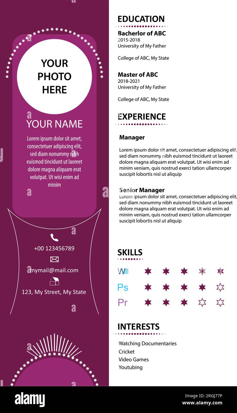 Beautiful modern resume cv template design elegant stylish. Stand apart ...