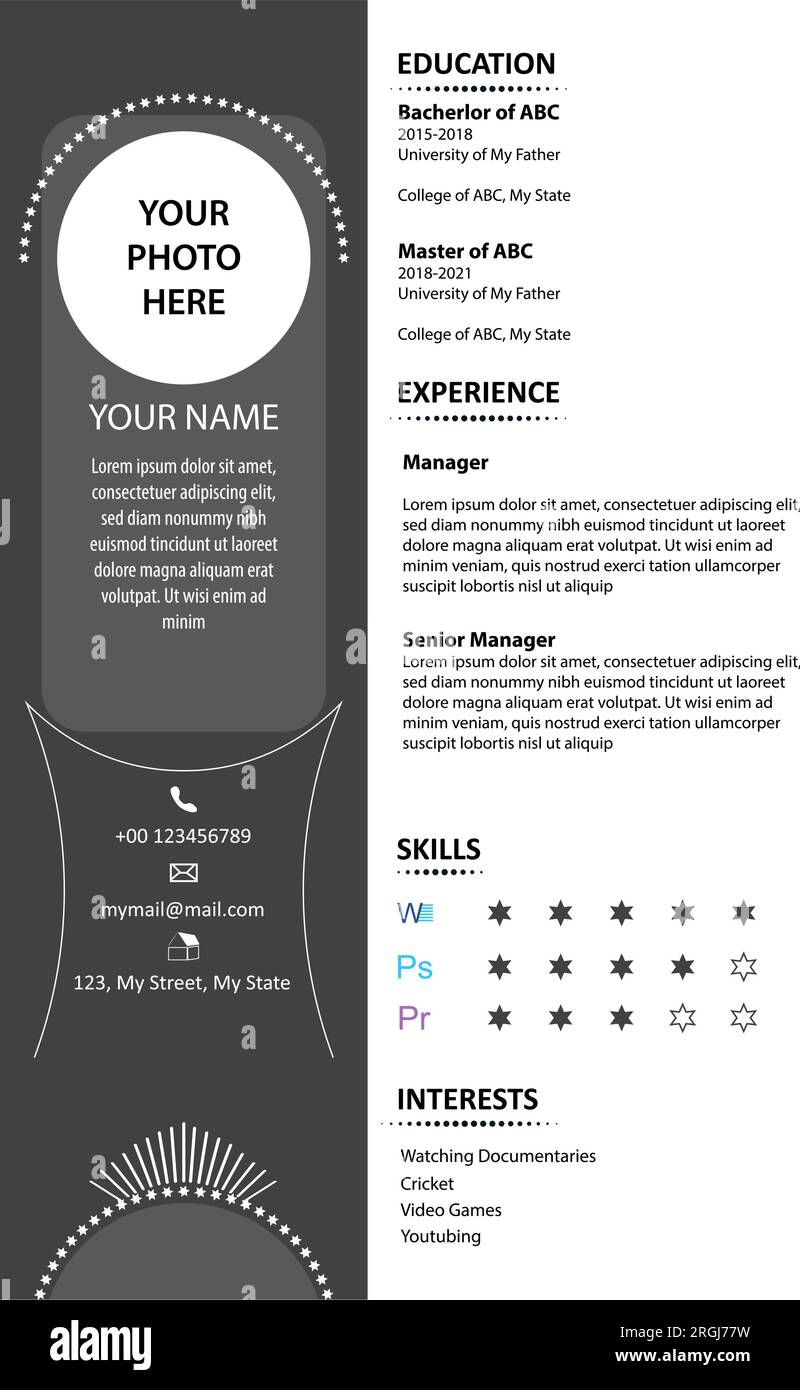 Beautiful modern resume cv template design elegant stylish. Stand apart ...