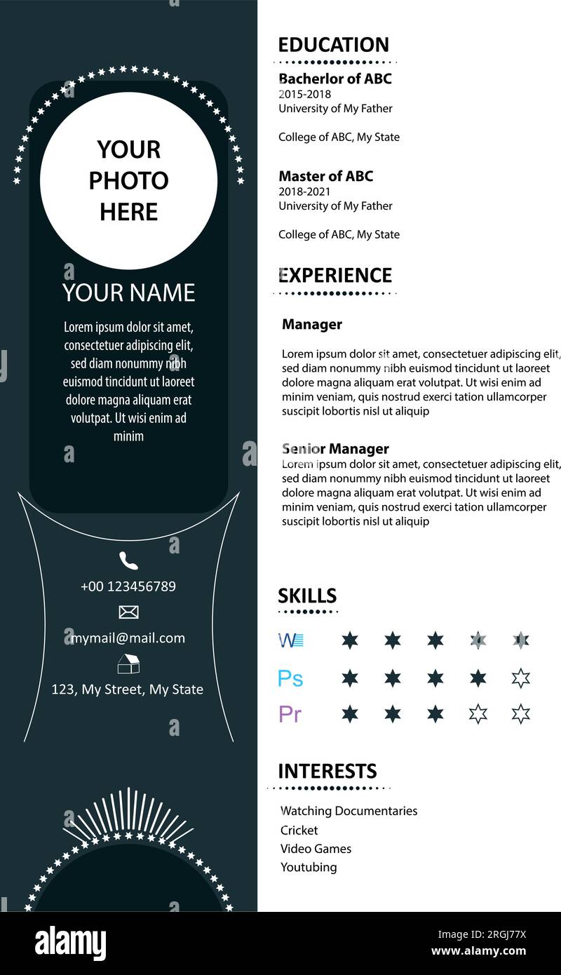 Beautiful modern resume cv template design elegant stylish. Stand apart ...