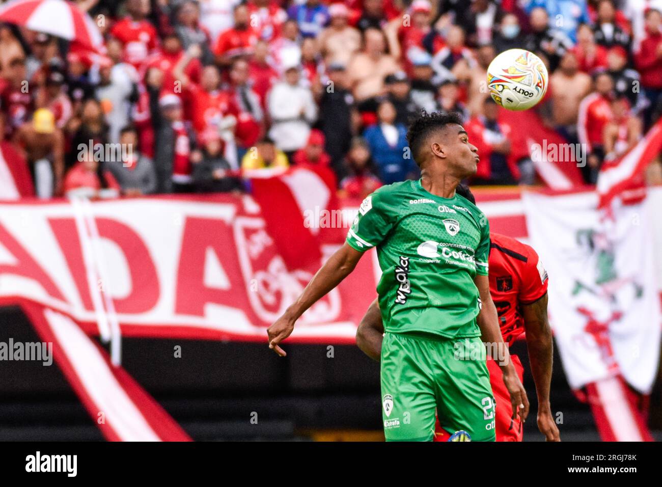 Bogota, Colombia. 06th Aug, 2023. Equidad player David Camacho during ...