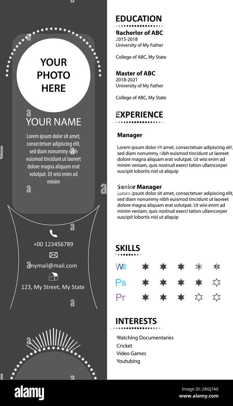 Beautiful modern resume cv template design elegant stylish. Stand apart ...