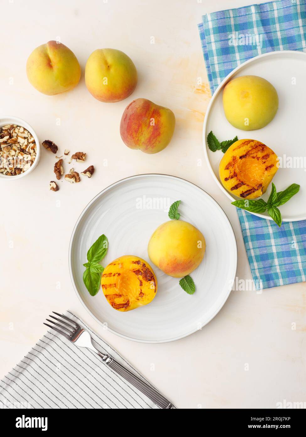 Grilled peaches with stripes Stock Photo - Alamy
