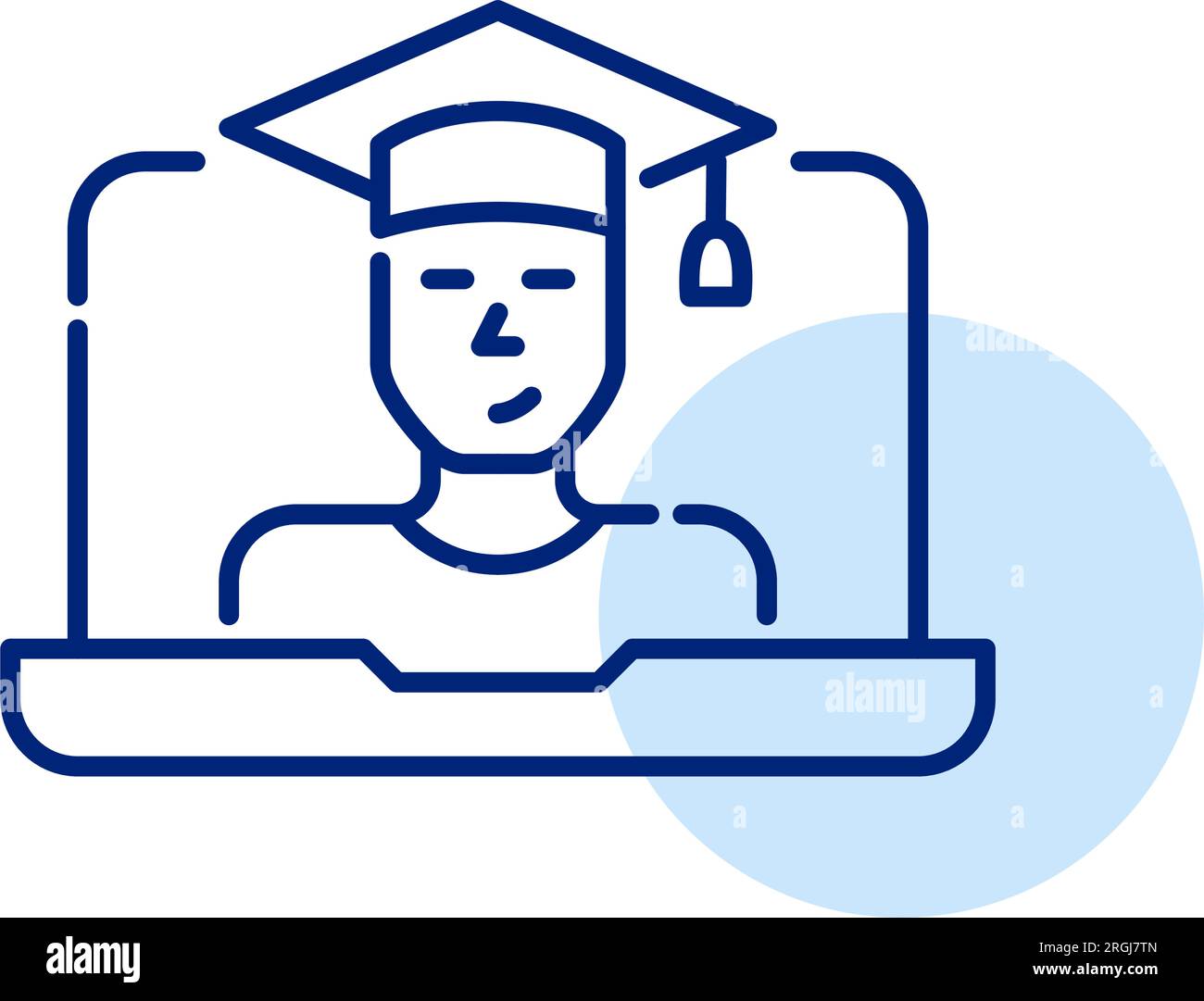 Online university student receiving a degree. Successful remote ...