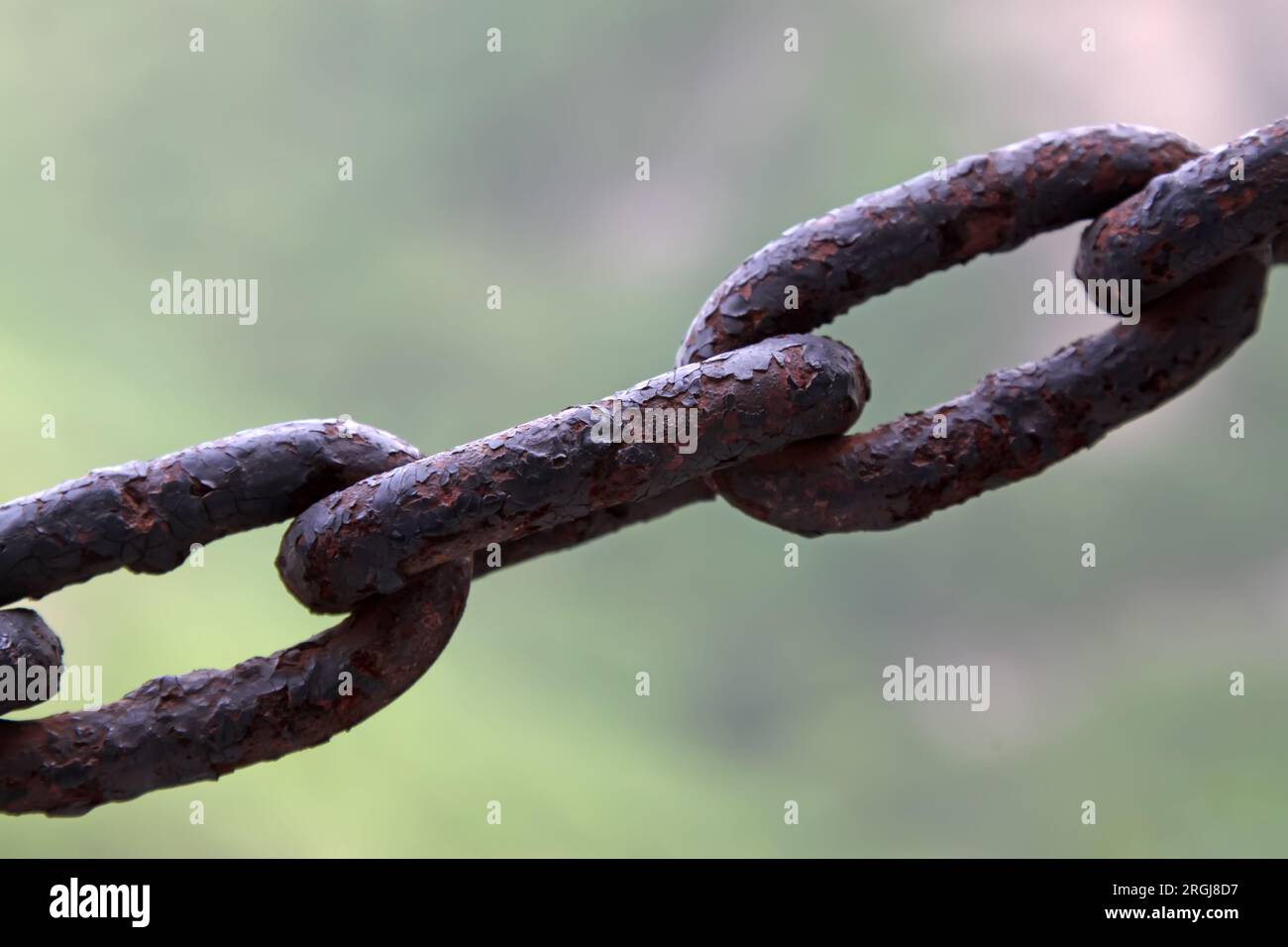 oxidation rusting chain, give a person the feeling of nostalgia Stock ...
