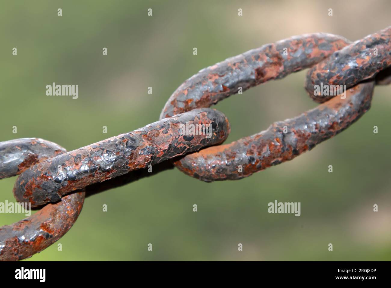 oxidation rusting chain, give a person the feeling of nostalgia Stock ...
