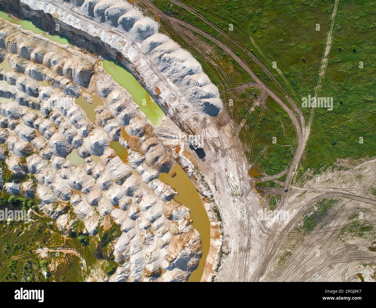 Limestone quarry environmental recultivation process Stock Photo - Alamy