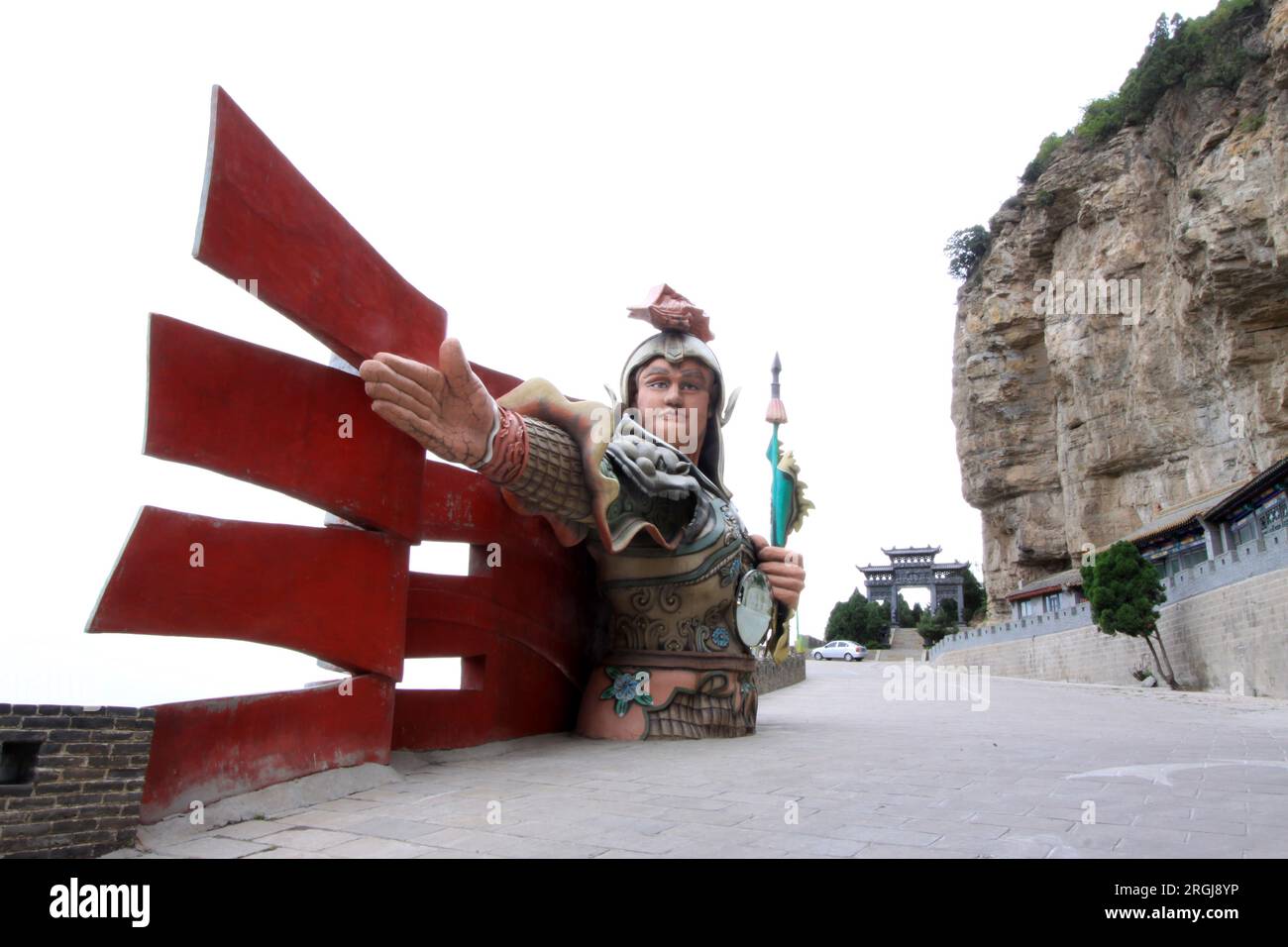 Chinese ancient Samurai sculpture, in a scenic area, North China Stock ...