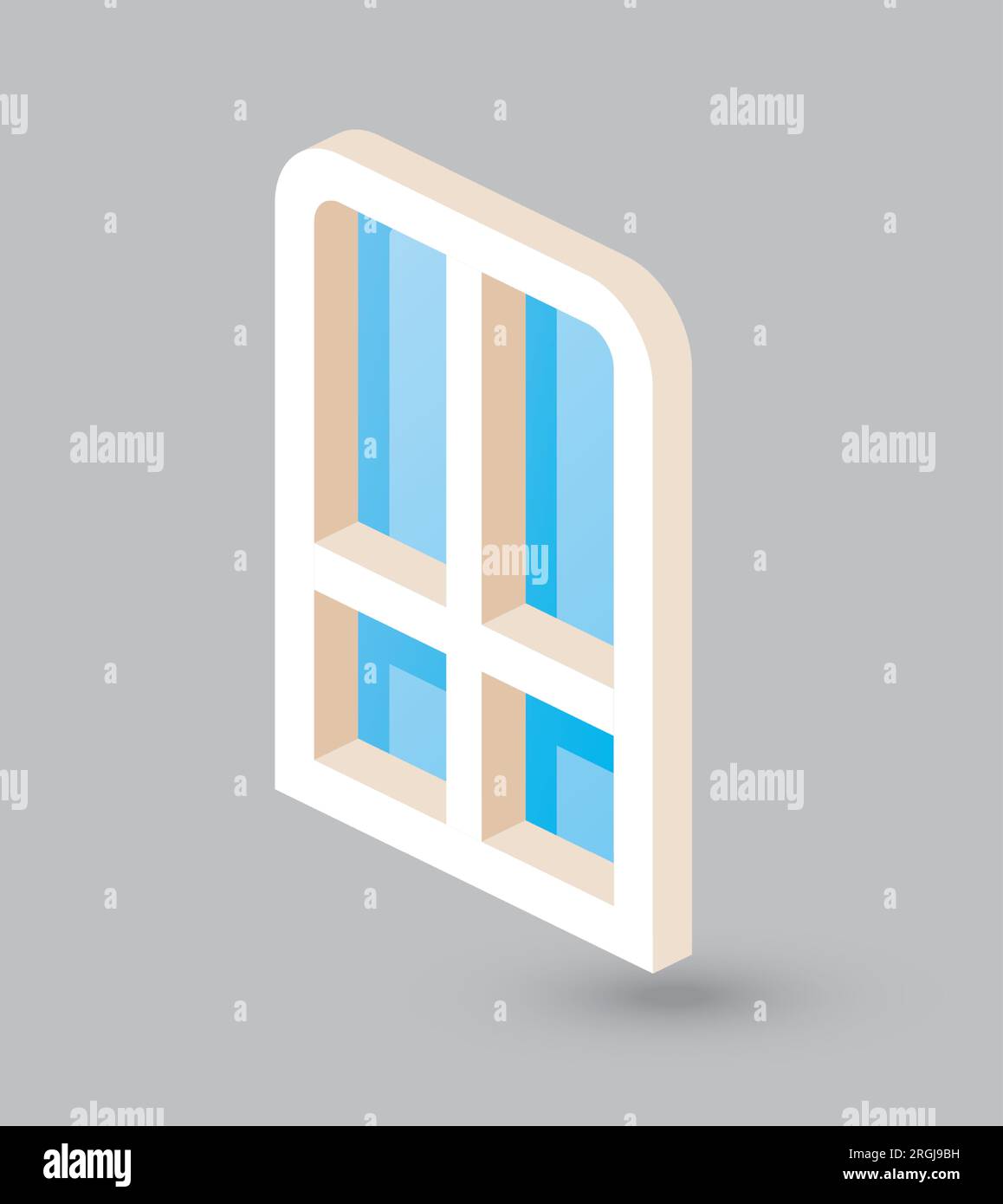 Isometric closed window or door on gray background. Vector illustration ...