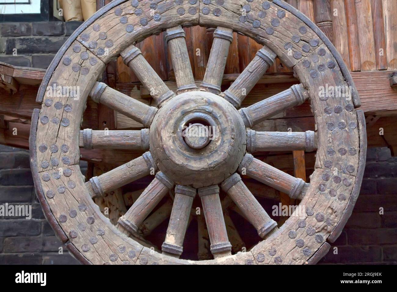 wooden wheels in a historical museum, China Stock Photo - Alamy